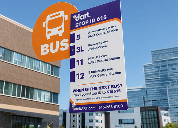 NOTE: S tops with old orange and purple DART signs no longer have ...